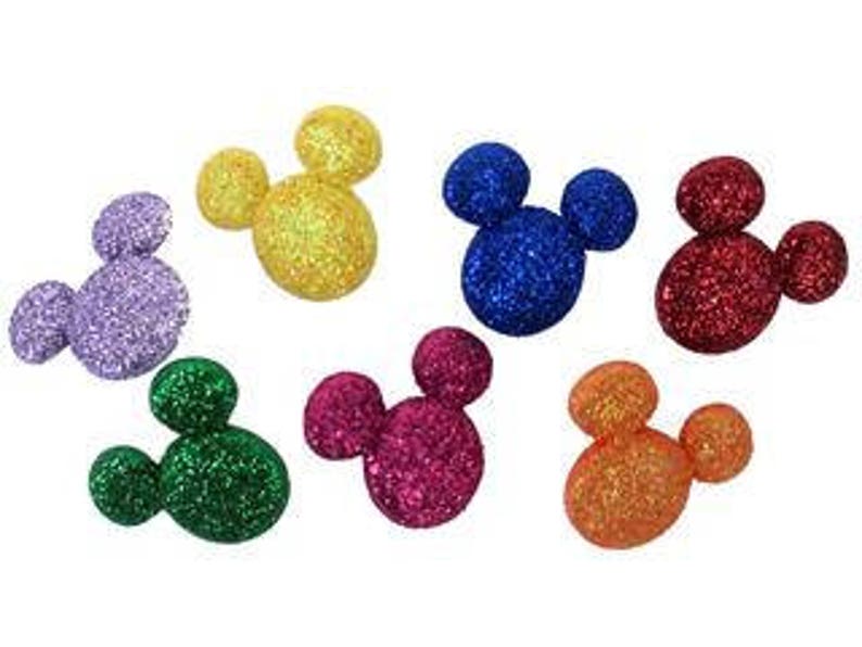 Glitter Mickey Mouse Ears Buttons – Card Making, Planner Embellishments ...