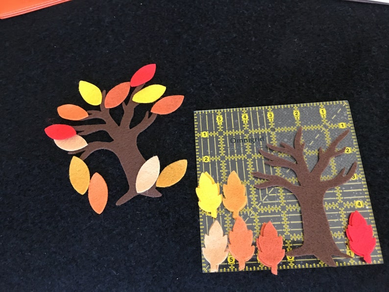 Felt Fall Tree Kit-tree-autumn Leaves-die Cut Craft - Etsy
