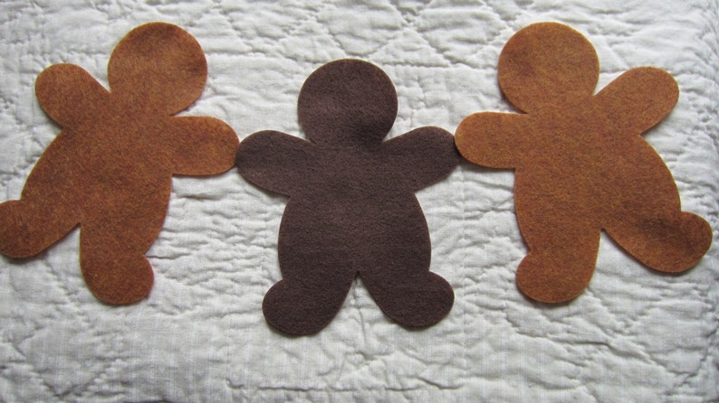 Large Felt Gingerbread Men Shapes-holiday-felt Cookies-costume ...