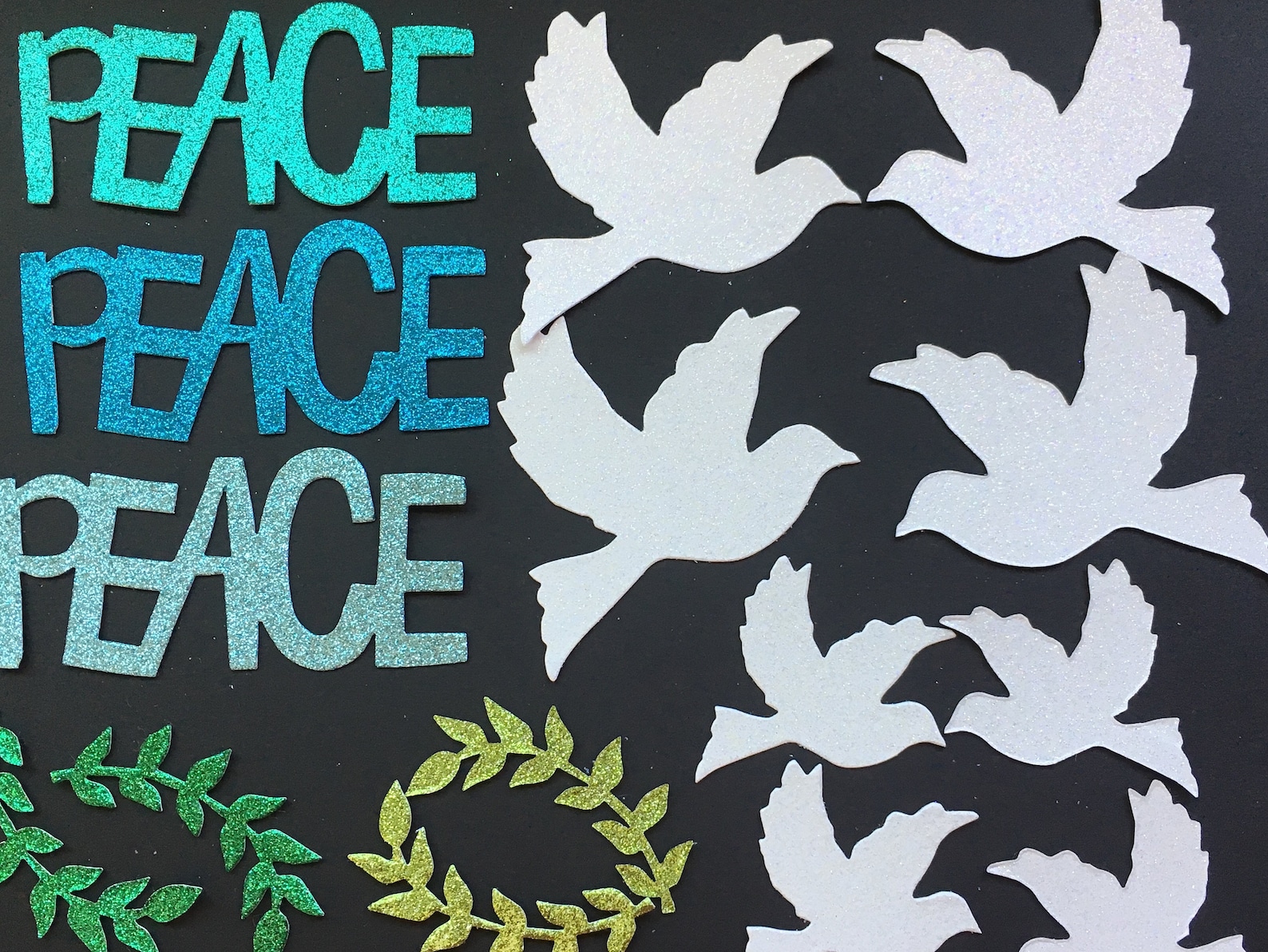 Glitter Peace Dove Scene Stickers-card-stock-bible | Etsy