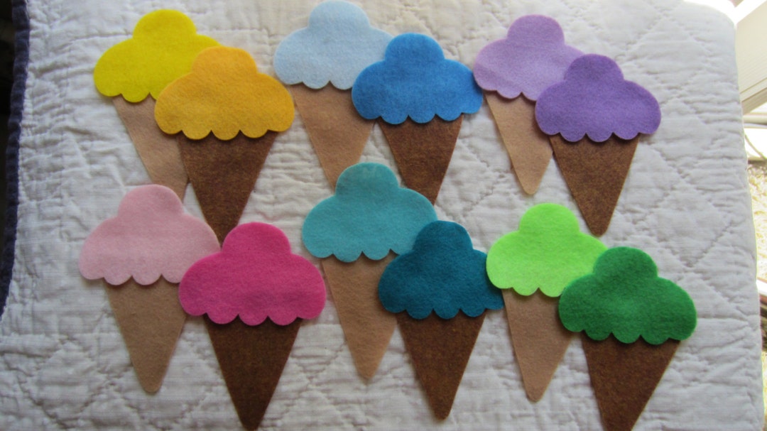 Felt Ice Cream Cone Kit: DIY Craft, Quiet Book, Party Decor - Etsy