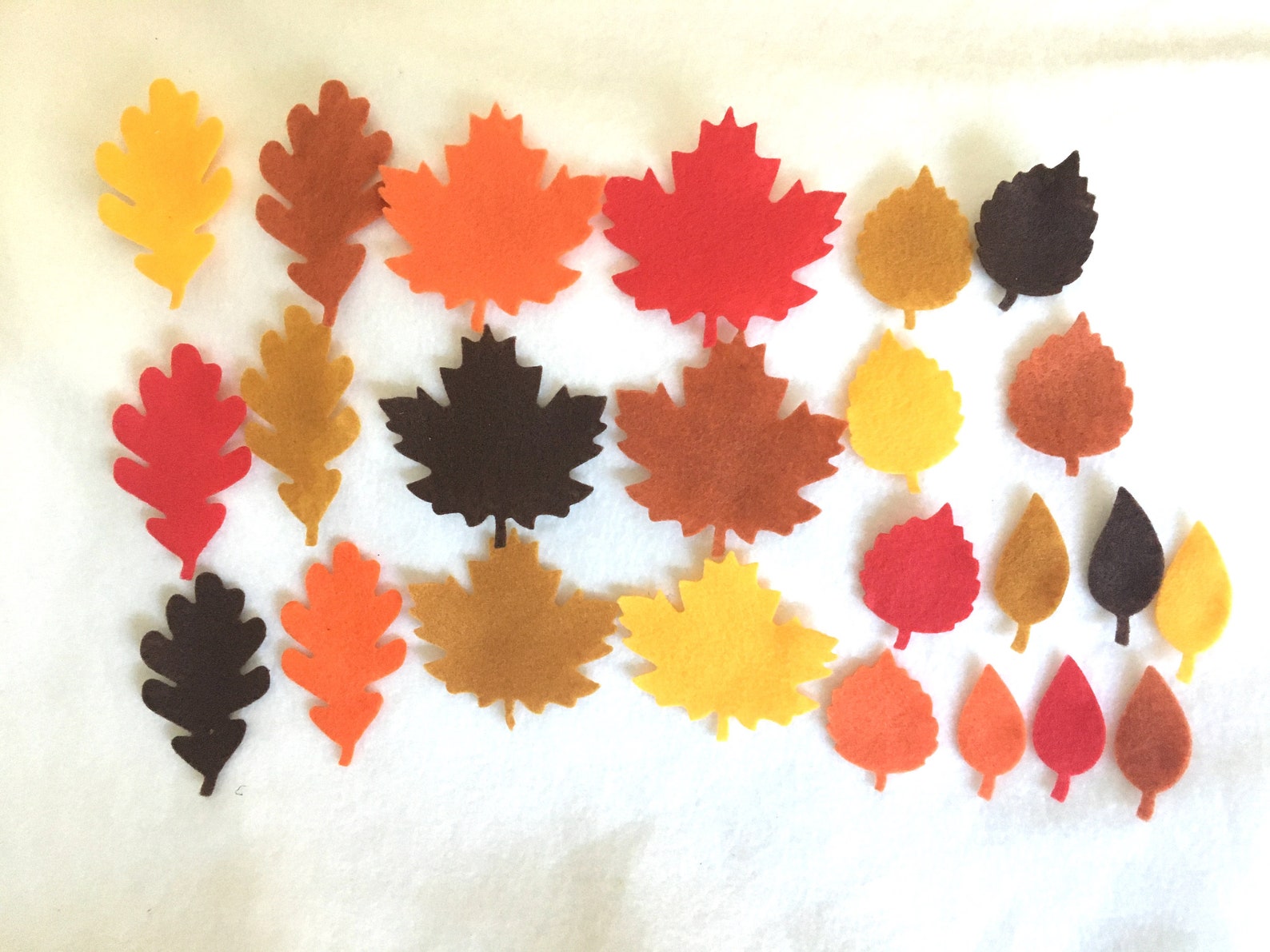 Falling Leaves-Felt Fall Leaves-Felt Maple Leaf-Felt Oak | Etsy