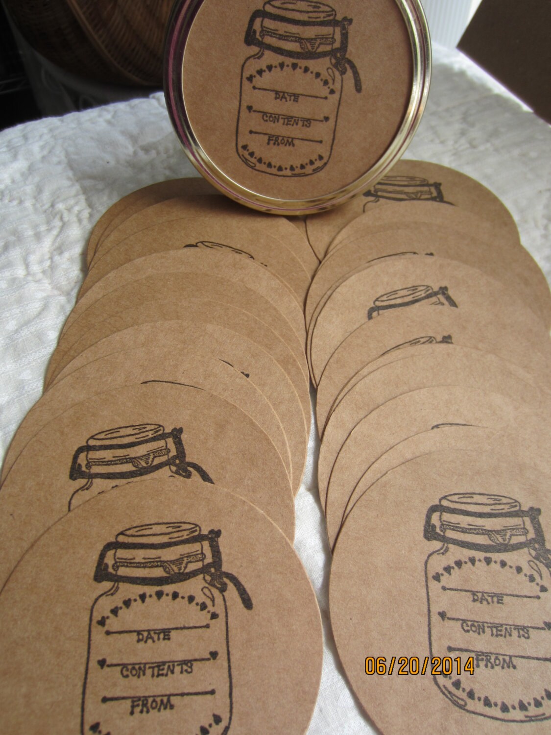 Wide Mouth Mason Jar Stickers-canning Jar Labels- Circle Kraft Colored ...