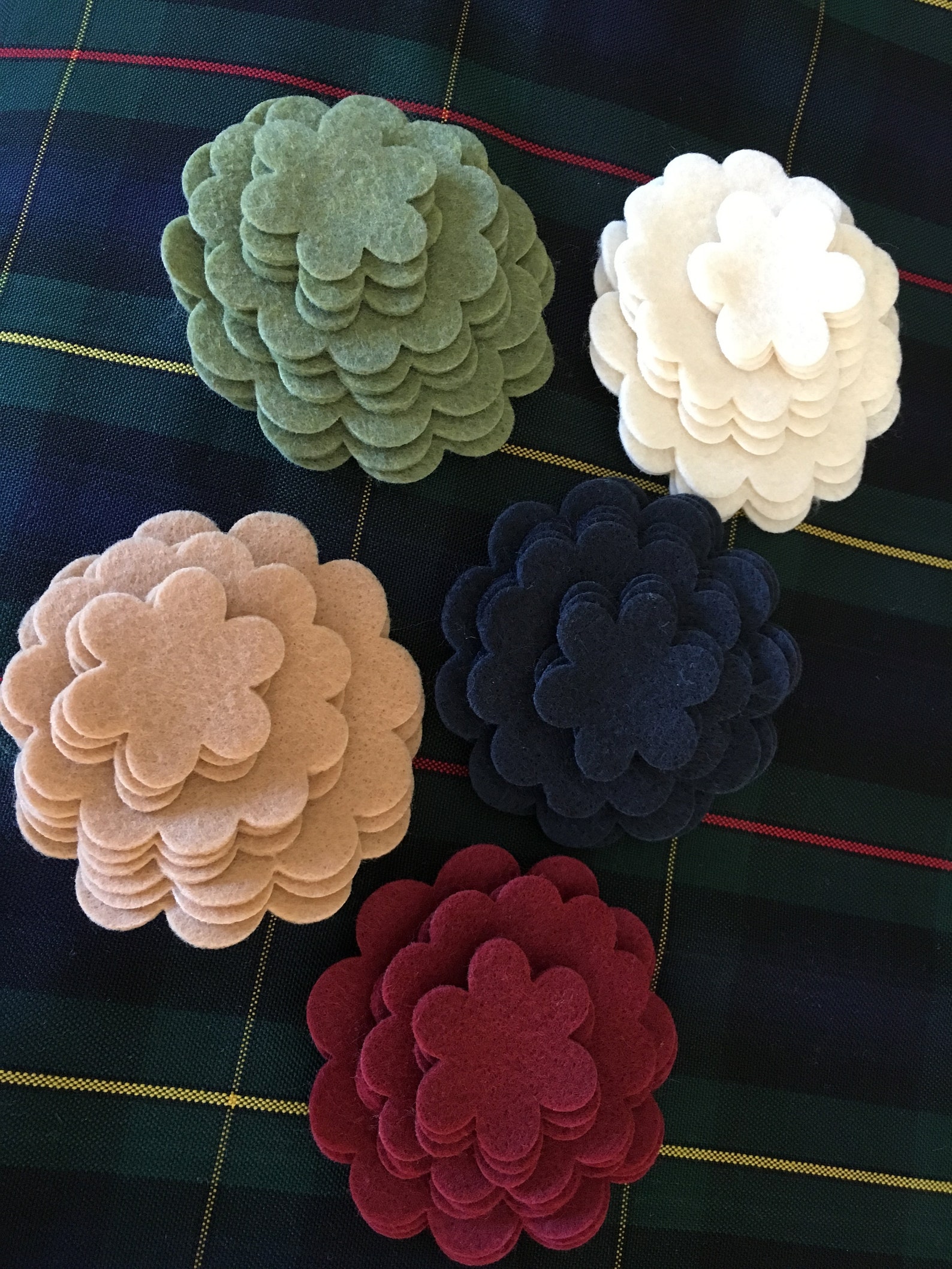 Penny Rug Style-felt Flowers-diy Primitive Felt - Etsy