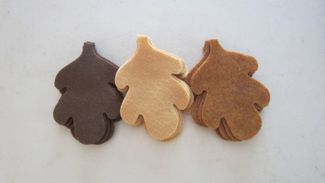 DIY Felt Oak Leaves-felt Oak Leaf Die Cuts-quiet Book Shapes halloween ...