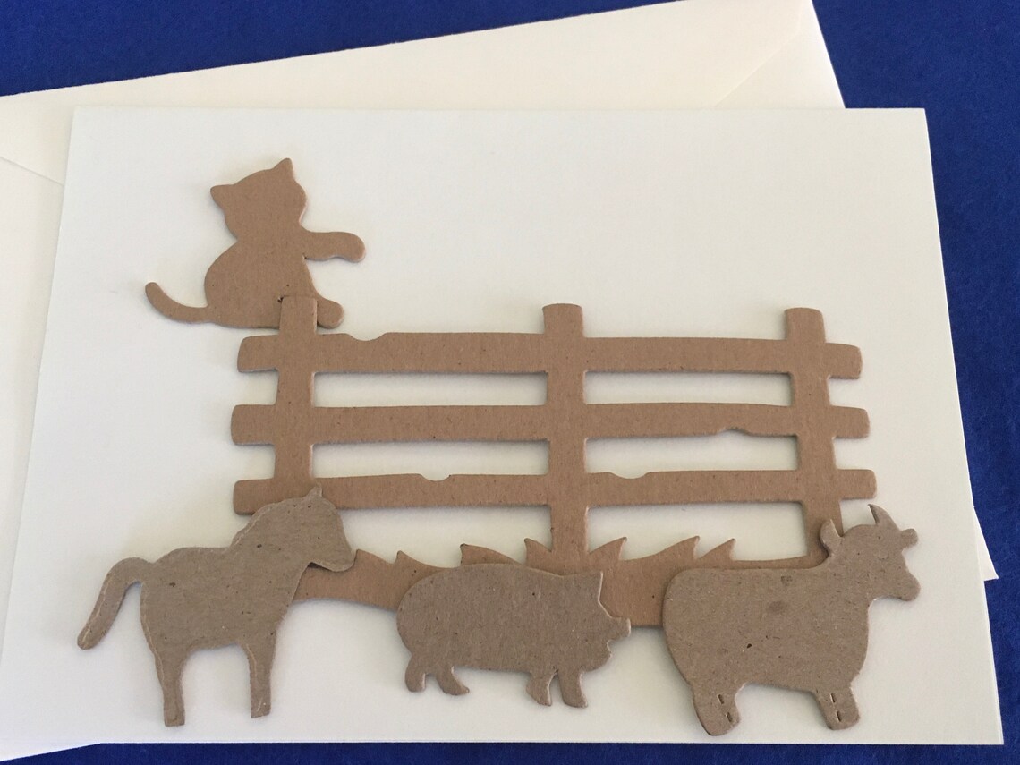 Farm Yard Chipboard Cutouts-barn-farm Animals-die Cuts-party | Etsy