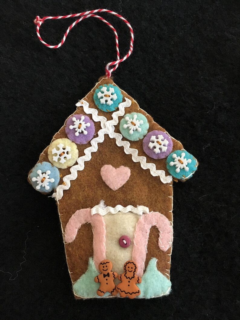 DIY Felt Gingerbread House Ornament Kit-Felt Christmas | Etsy