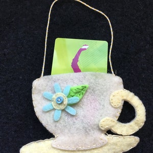 DIY Felt Tea Cup Ornament Kit-gift Card Holder-holiday Crafts-"make It ...