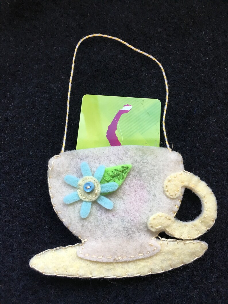Felt Tea Cup Ornament Kit: DIY Gift Card Holder, Mother's Day Craft - Etsy