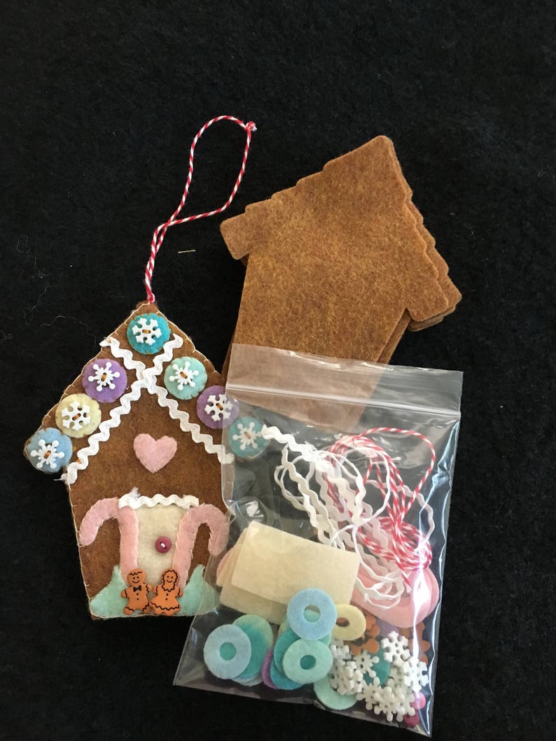 DIY Felt Gingerbread House Ornament Kit: Christmas Holiday Craft - Etsy