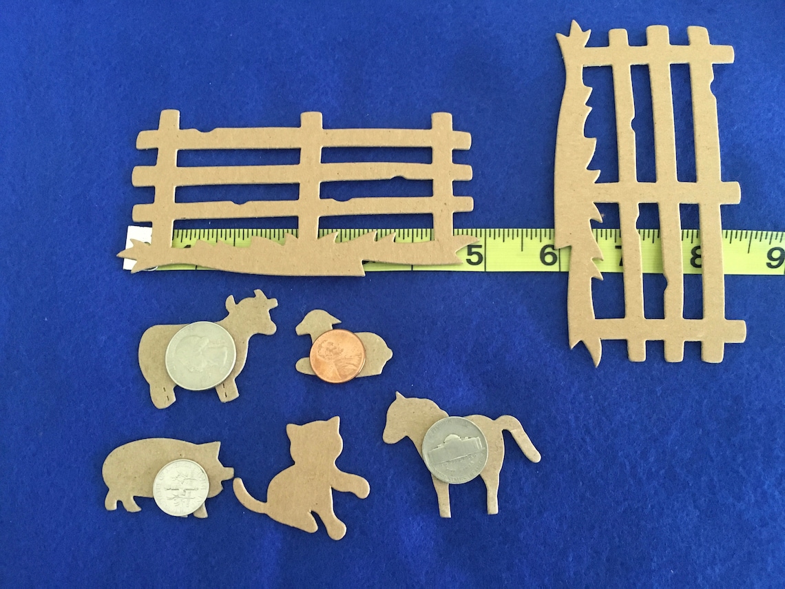 Farm Yard Chipboard Cutouts-barn-farm Animals-die Cuts-party | Etsy