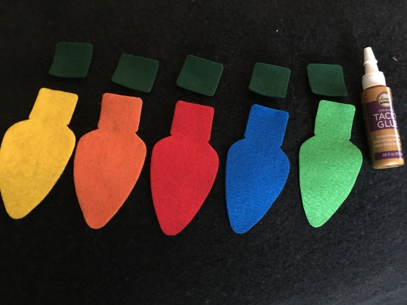 Classic Christmas Lights-15 Felt Die Cut Light Bulbs DIY - Etsy
