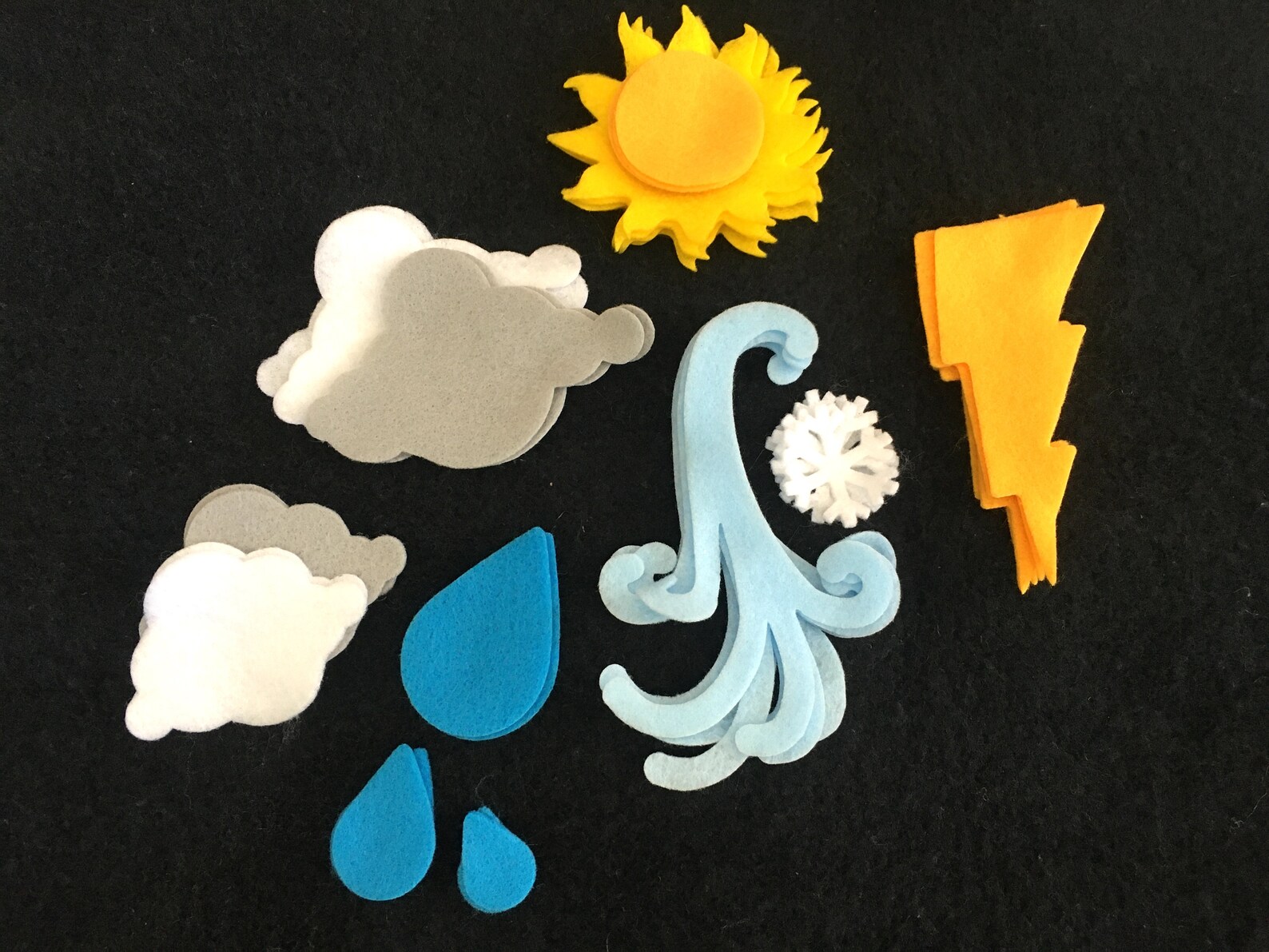 Felt Weather Shapes-diy Kits for Weather Study-weather - Etsy