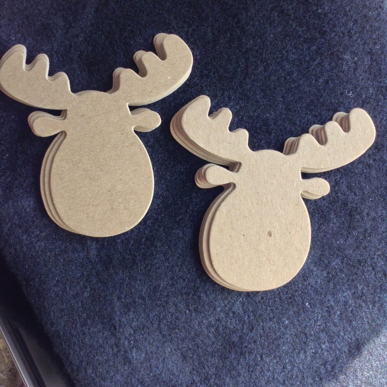 Chipboard Moose Head-diy Woodland Tags-ornaments-signage-cupcake-straw ...