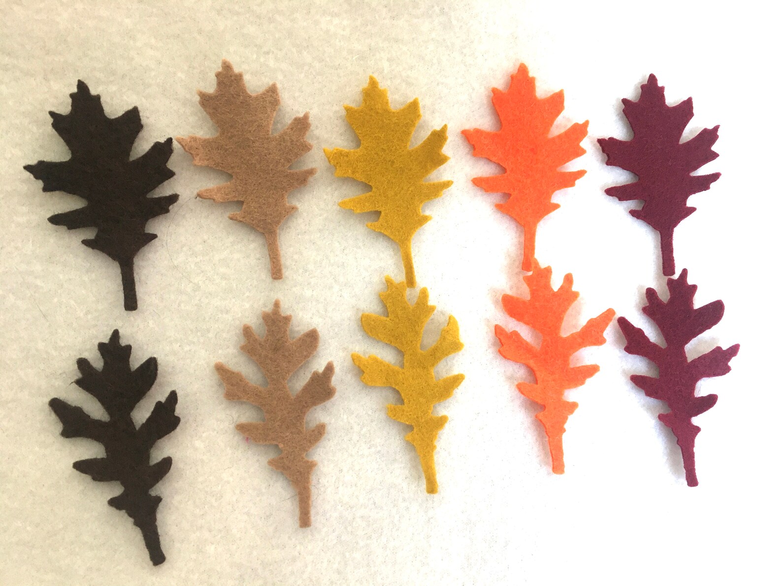 Mini Wool Felt Fall Leaves-oak Leaf Decoration-applique-penny | Etsy