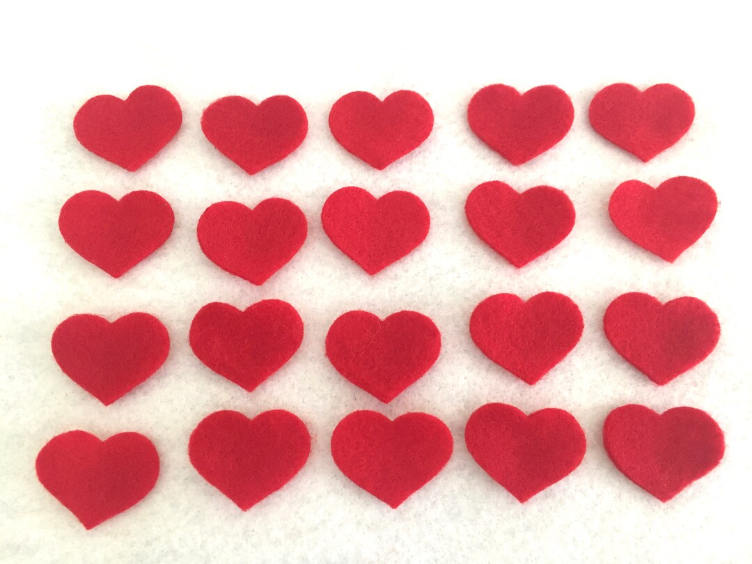Small Felt Hearts-1-1/4"-50 Mini Red Felt Hearts-valentine Felt Hearts ...