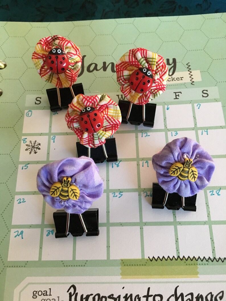 Cute Binder Clips-ladybug Bee Paper Clip Bookmark-handmade | Etsy