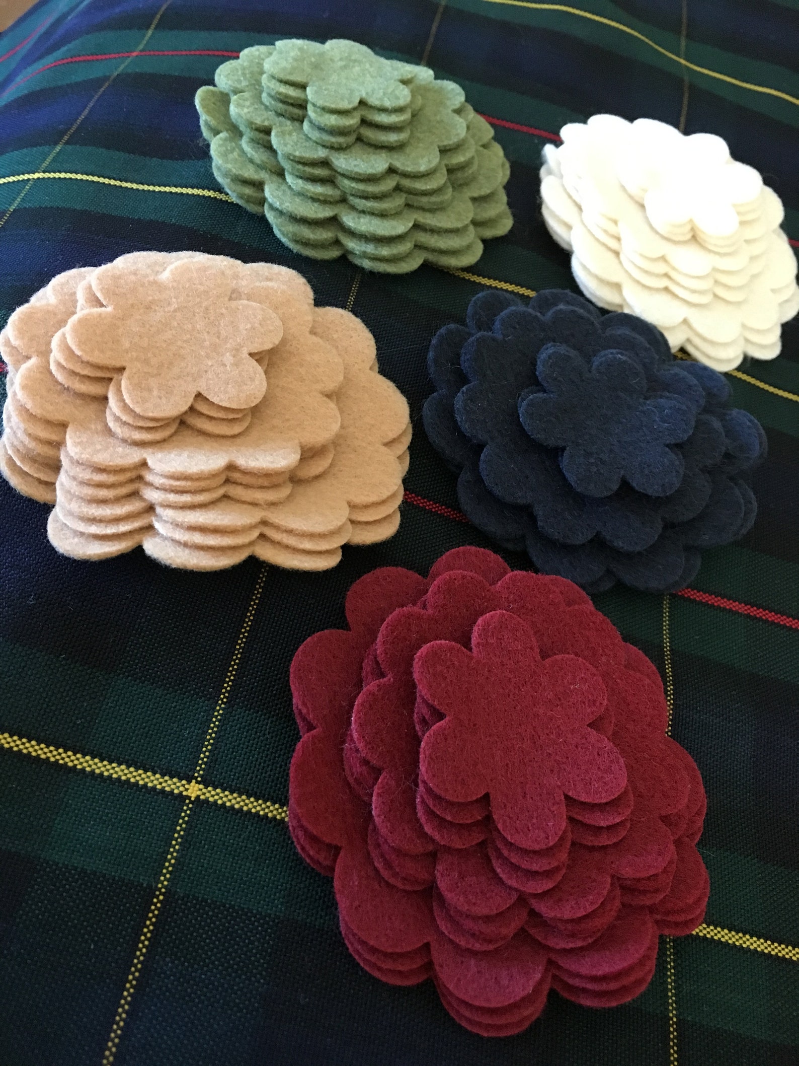 Penny Rug Style-felt Flowers-diy Primitive Felt - Etsy