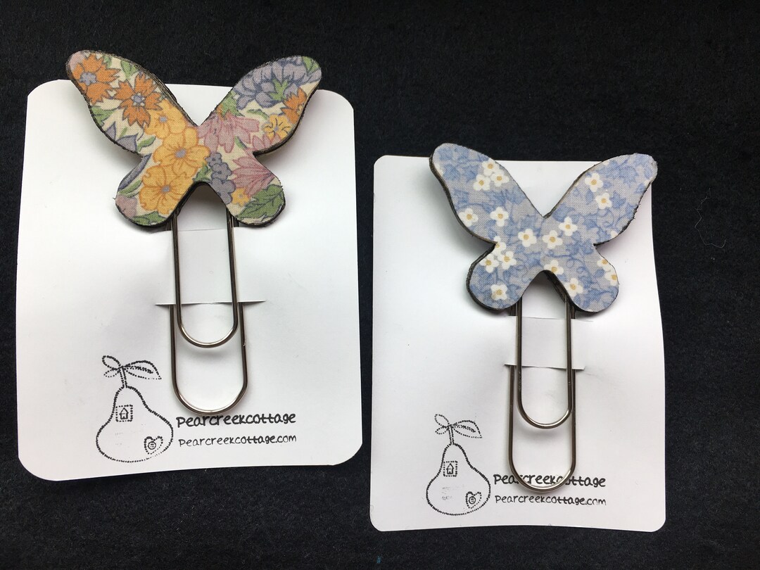 Butterfly Clips-bird Paper Clips Bookmark-faith Based Art-fabric Art ...
