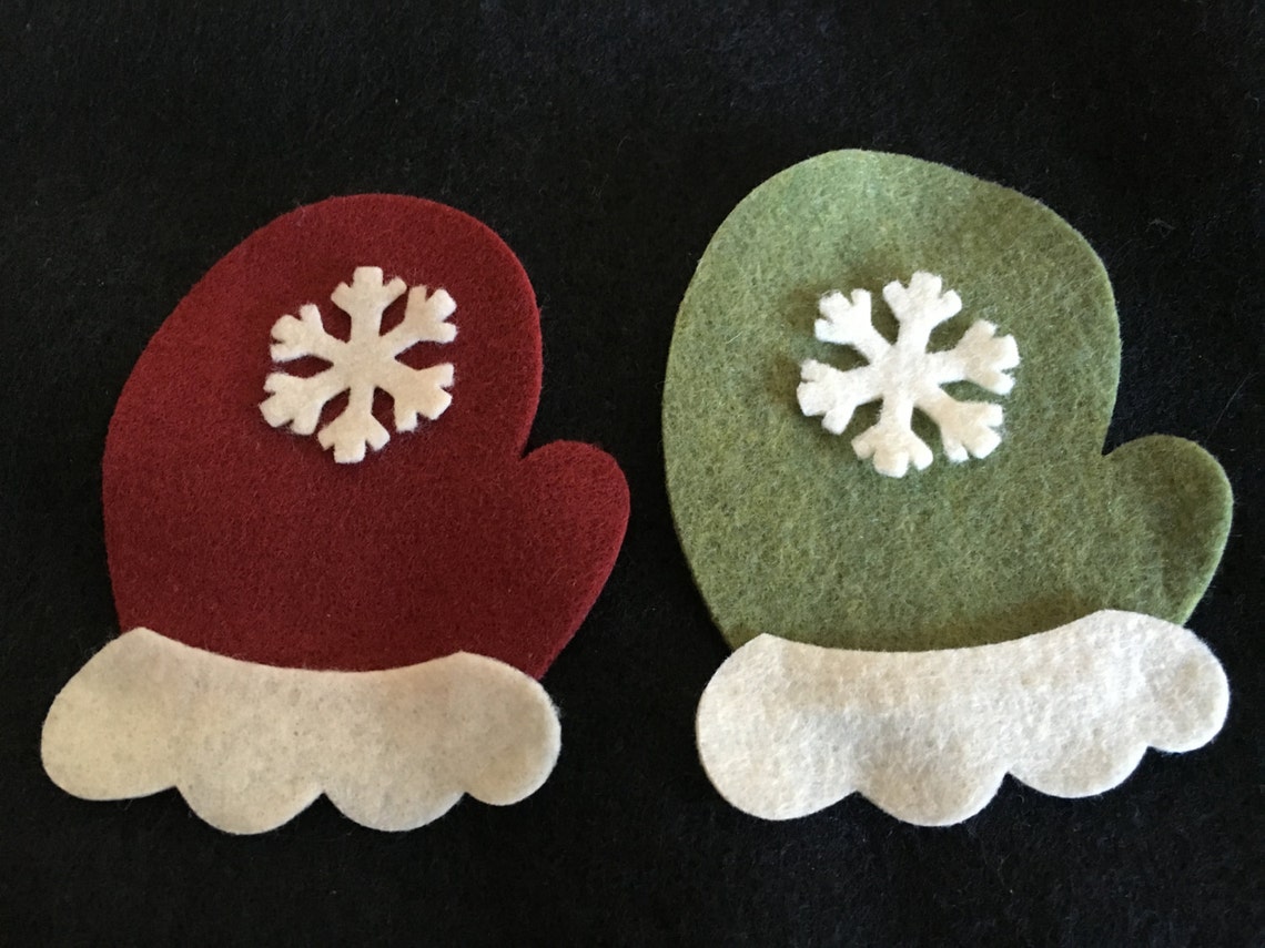 DIY Craft Kit-felt Christmas Mittens-diy Christmas - Etsy