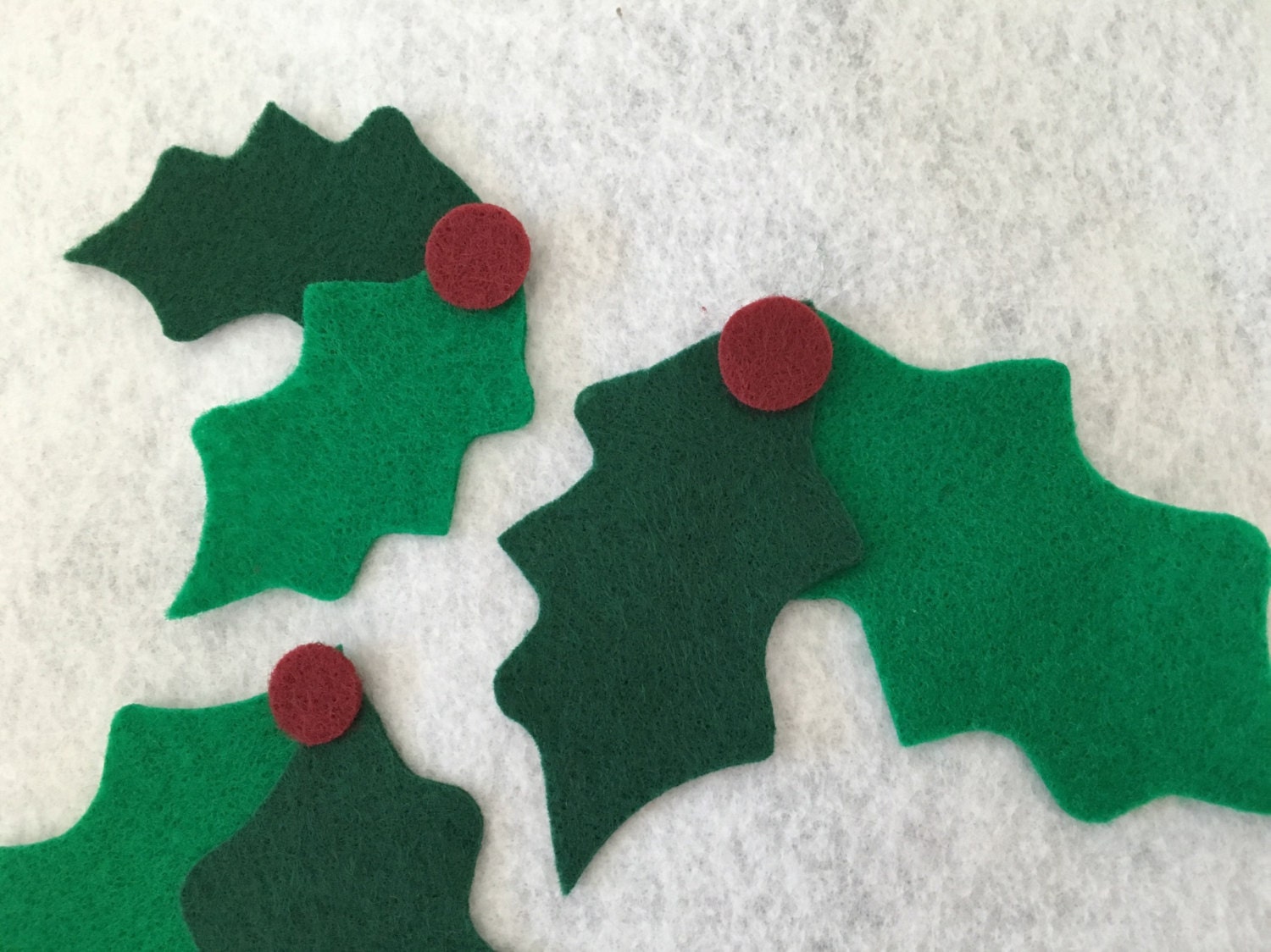 Holly Leaves Felt Die Cuts-christmas Holly Ornaments Holiday - Etsy UK
