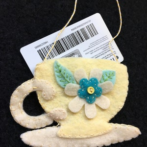 DIY Felt Tea Cup Ornament Kit-gift Card Holder-holiday Crafts-"make It ...