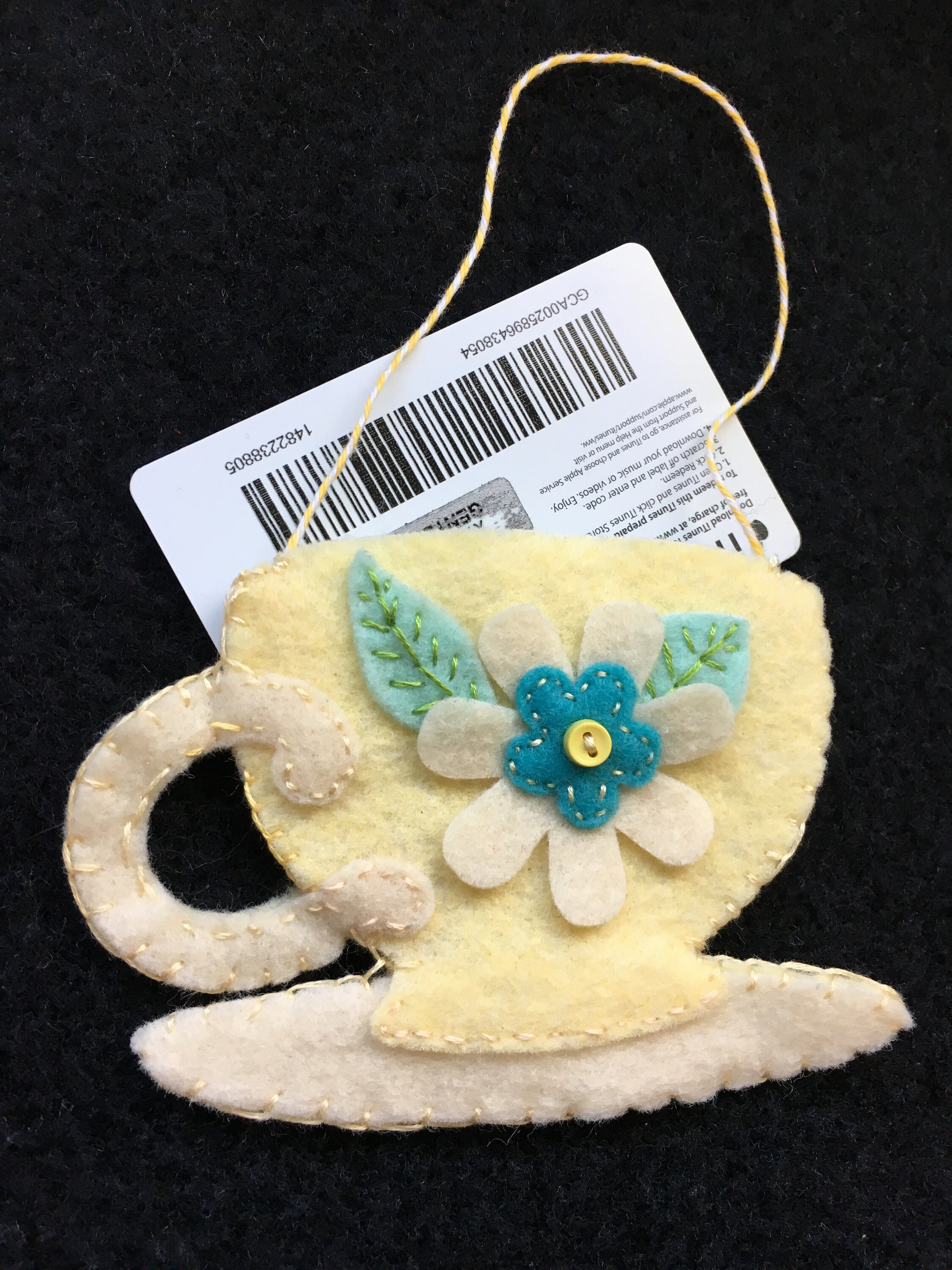 DIY Felt Tea Cup Ornament Kit-gift Card Holder-holiday Crafts-"make It ...