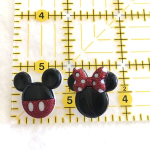 Mickey and Minnie Mouse Buttons-cartoon Mice Embellishments-iconic ...