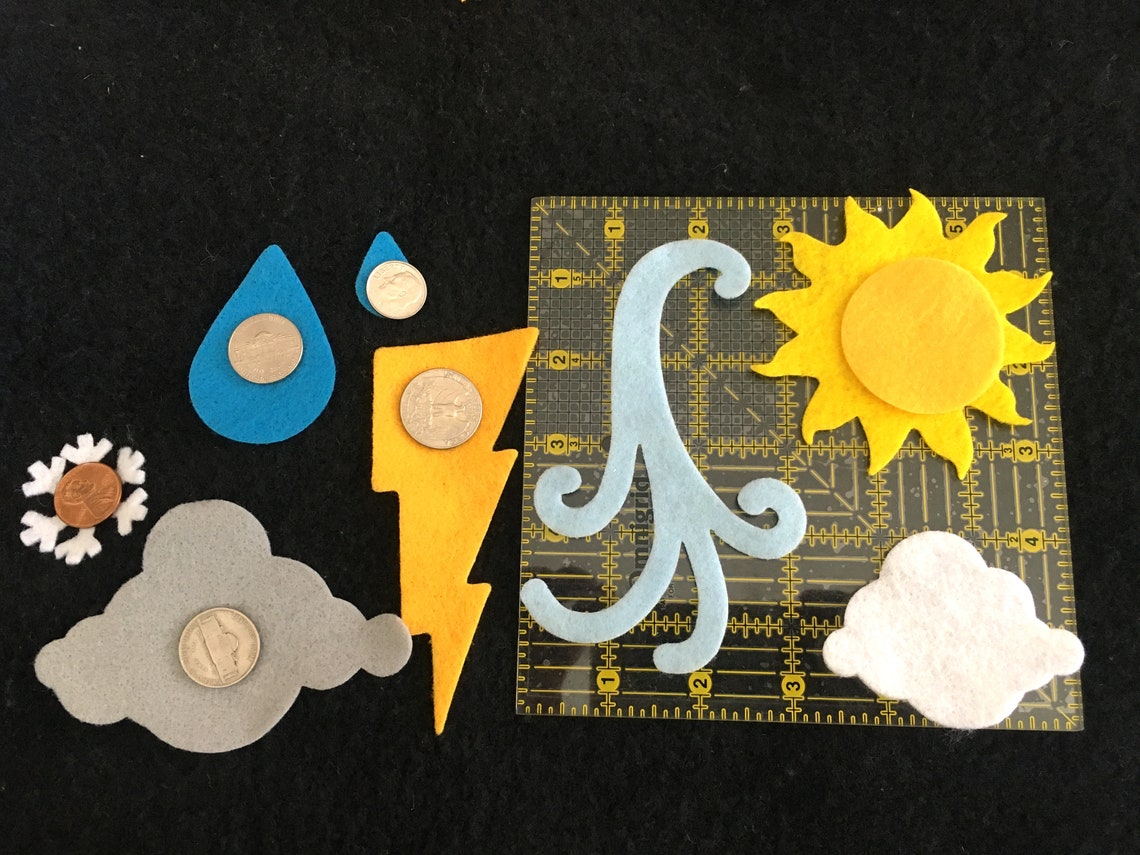 Felt Weather Shapes-diy Kits for Weather Study-weather - Etsy