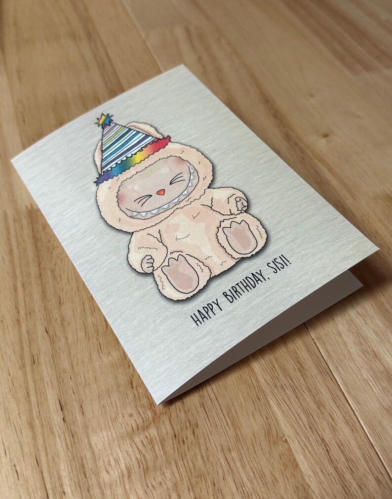 Labubu Happy Birthday Sisi Greeting Card - THE MONSTERS Have A Seat Birthday Card - Etsy