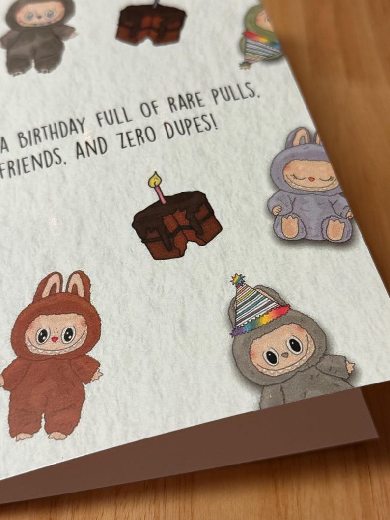 Labubu Birthday Card - Labubu THE MONSTERS Macaron Birthday Card - Etsy ...