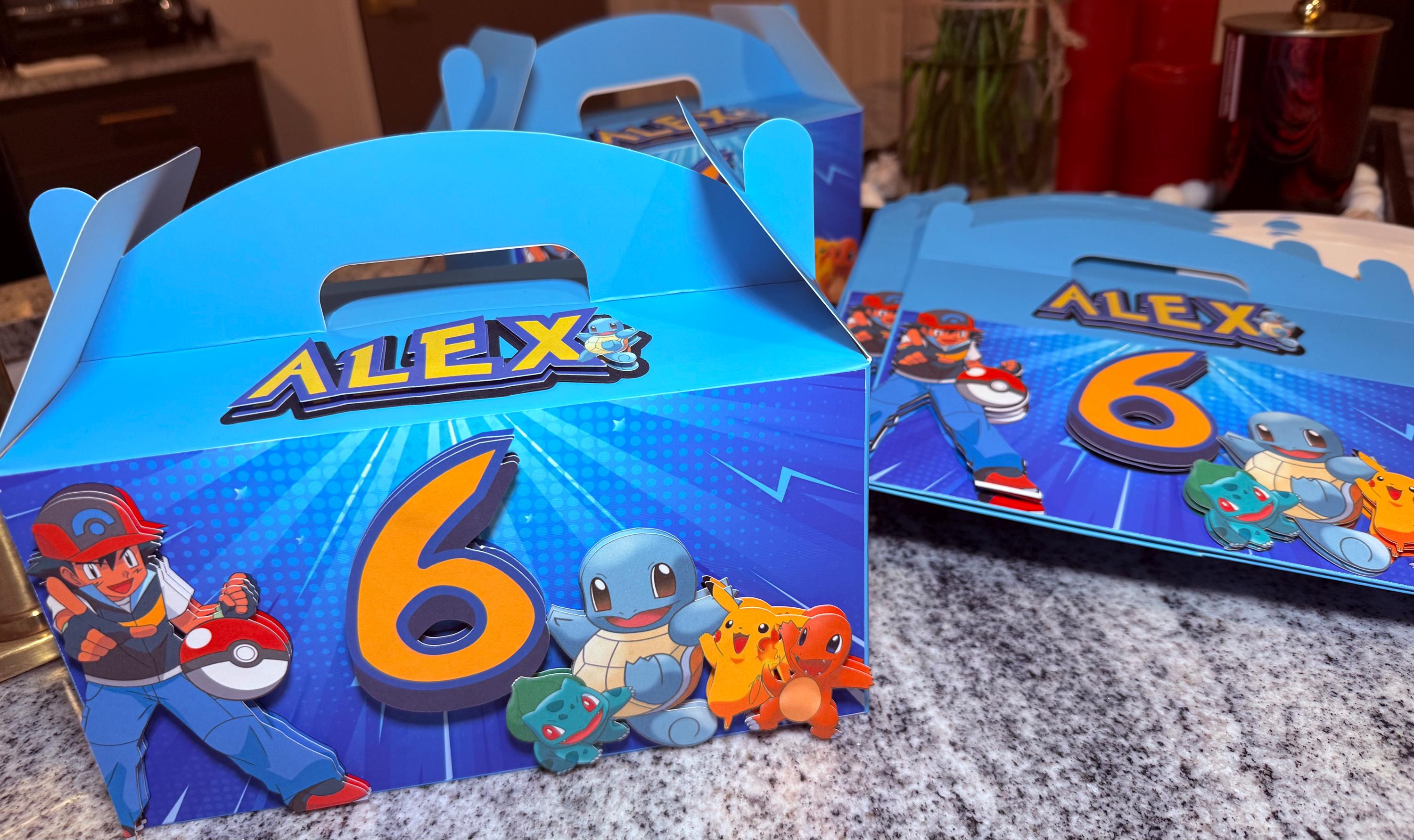 Pokemon Personalized Gable Boxes | Custom Pokemon Party Packaging ...