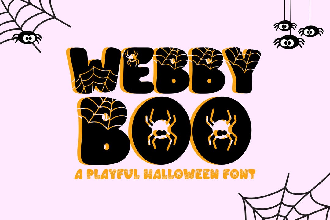 Spider Web Font: Bubble Halloween Font (OTF, TTF Instant Download - Etsy.de