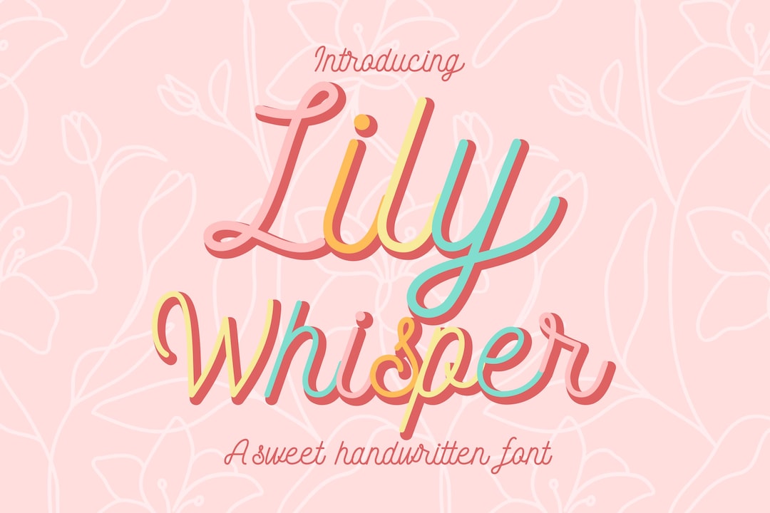 Lily Whisper Handwritten Font : Girly Cursive, Calligraphy Font (OTF ...
