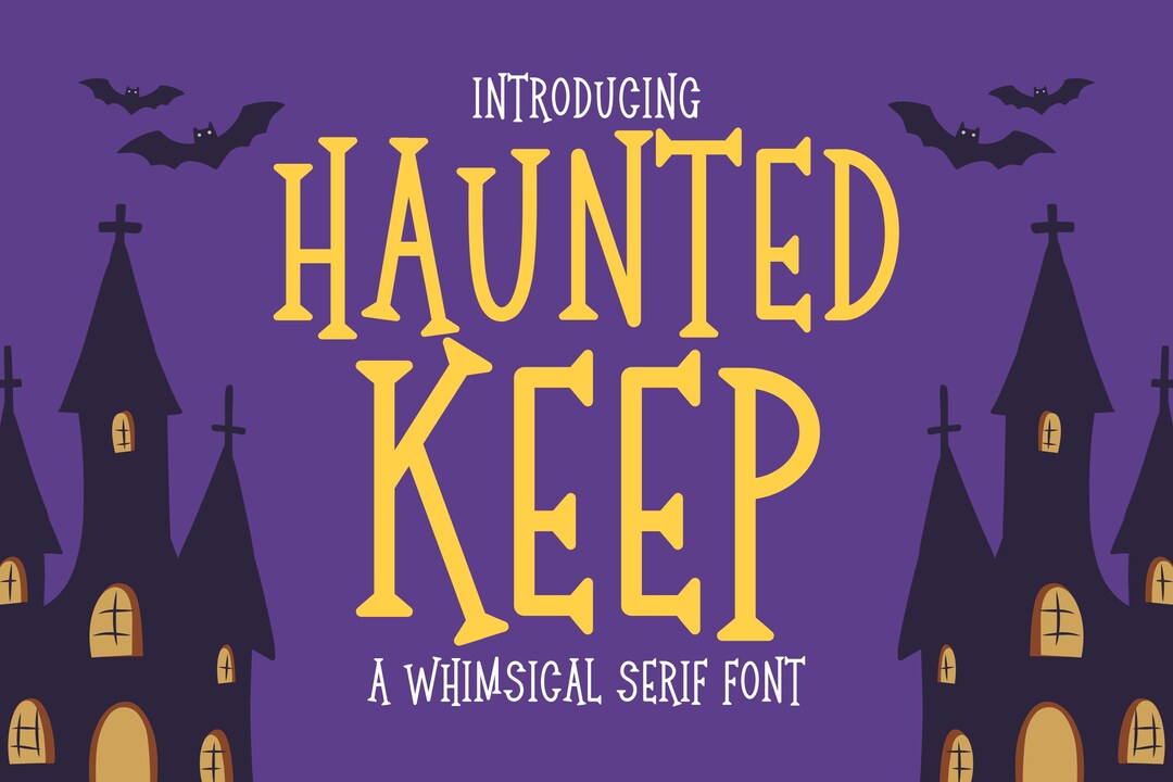 Haunted Keep Halloween Font : Tall Serif Font (OTF, TTF Instant ...