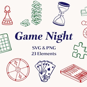 Hand Drawn Whimsical Game Night Illustrations for Board Game Nights ...