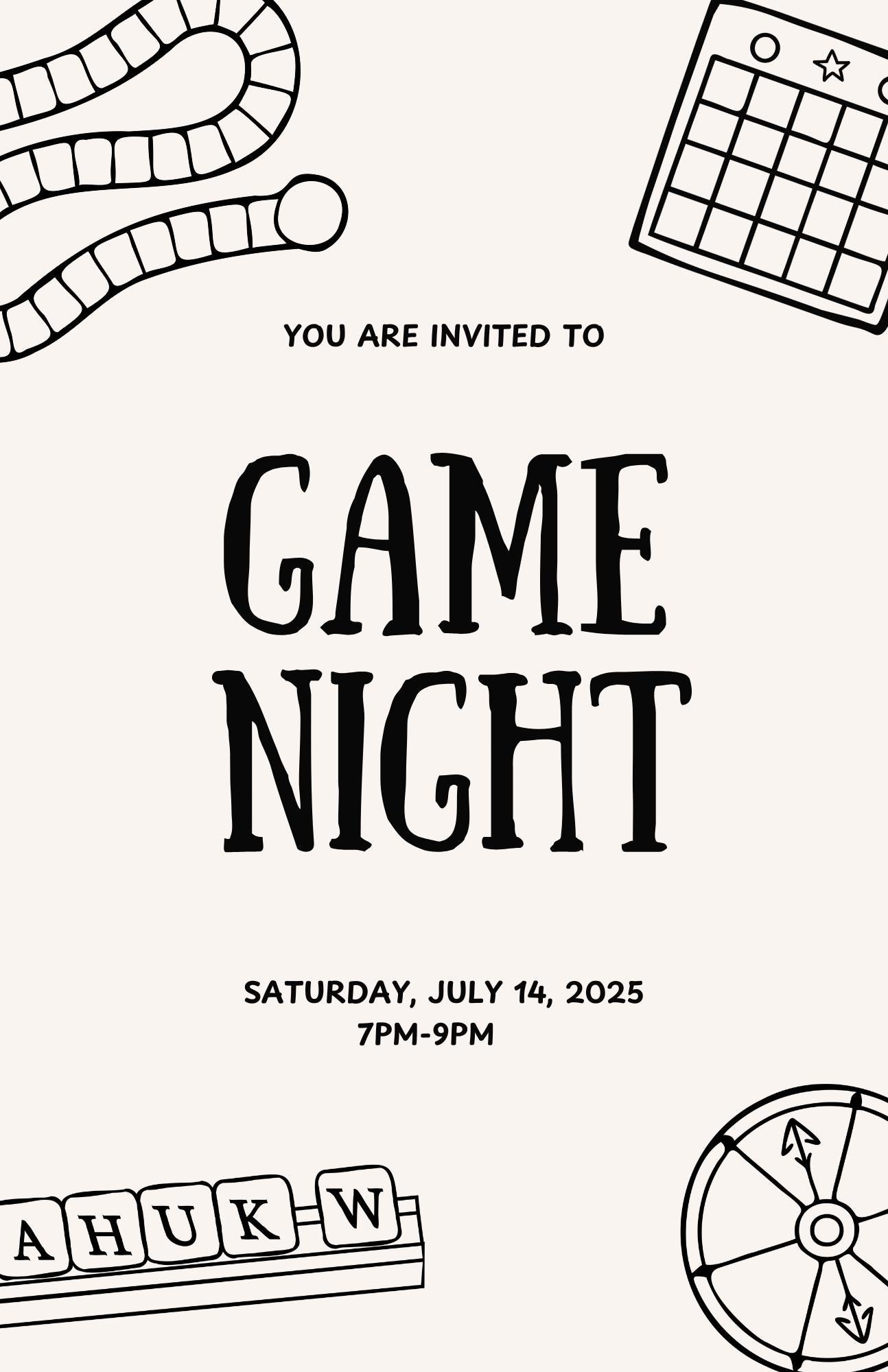 Hand Drawn Whimsical Game Night Illustrations for Board Game Nights ...
