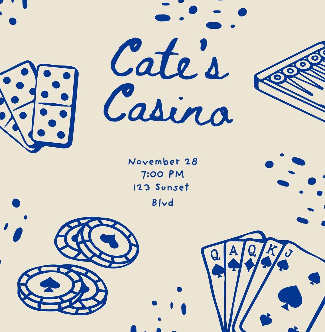 Hand Drawn Whimsical Game Night Illustrations for Board Game Nights ...