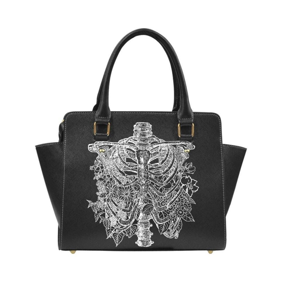 Rib Cage and Flowers Shoulder Handbag - Etsy