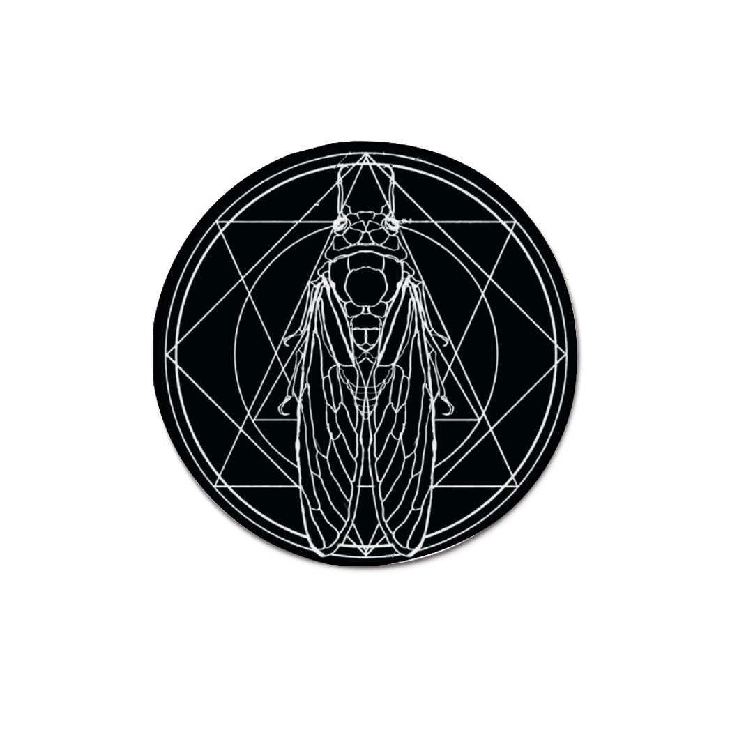 Cicada Sacred Geometry Round Aluminum Plaque - Etsy
