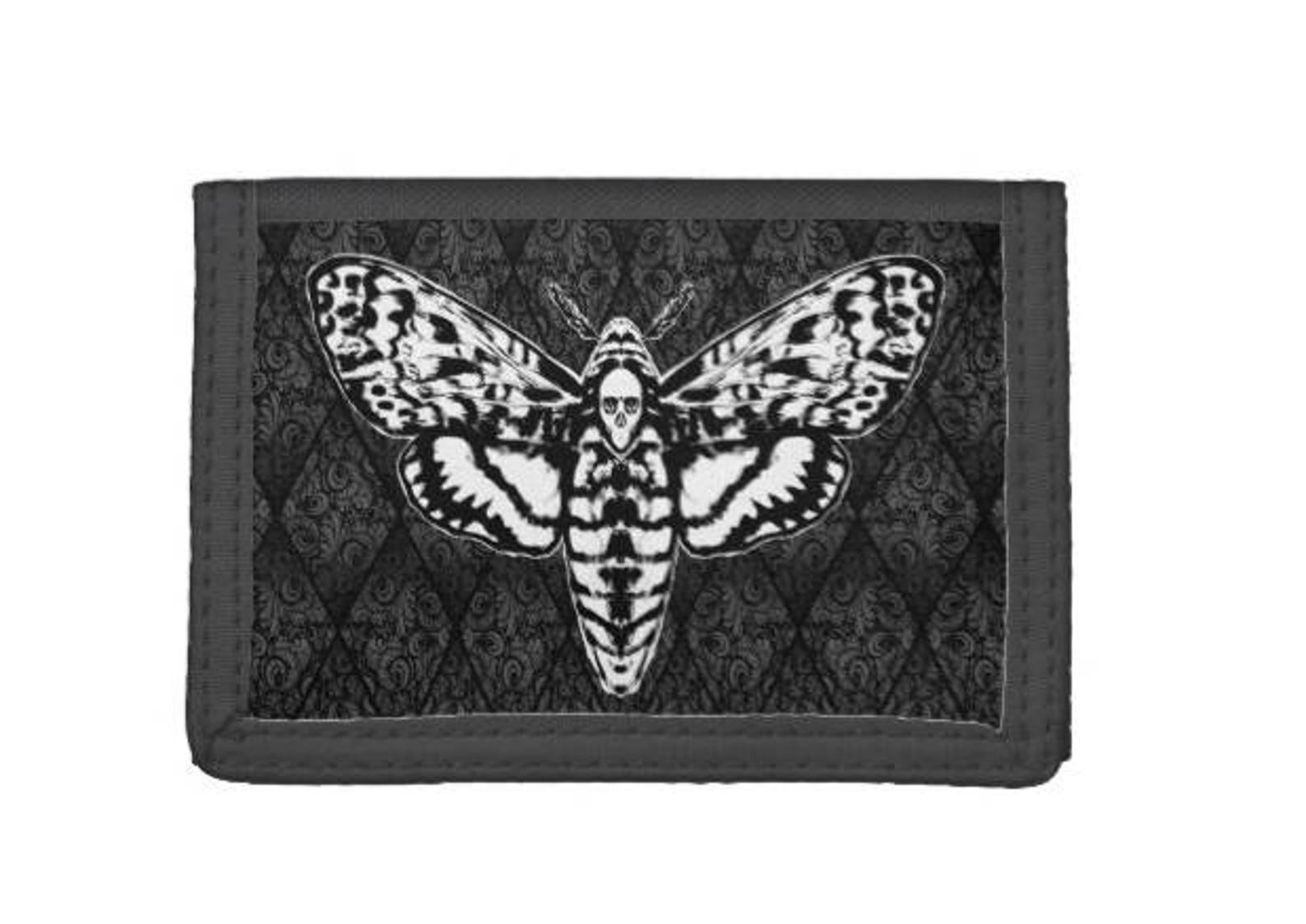 Death Head Moth Wallet Trifold Black - Etsy