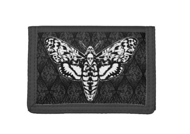 Death Head Moth Wallet Trifold Black - Etsy