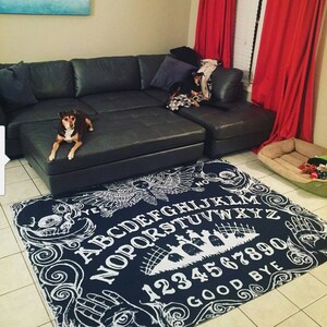 Ouija Board Area Rug in Black | Etsy