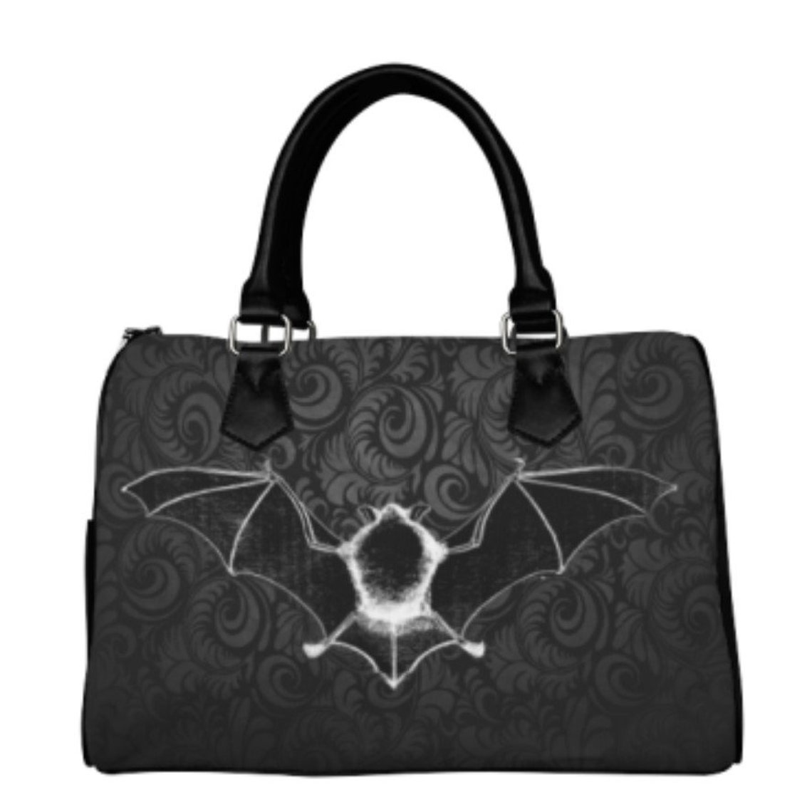 Bat Damask Barrel Style Handbag | Etsy