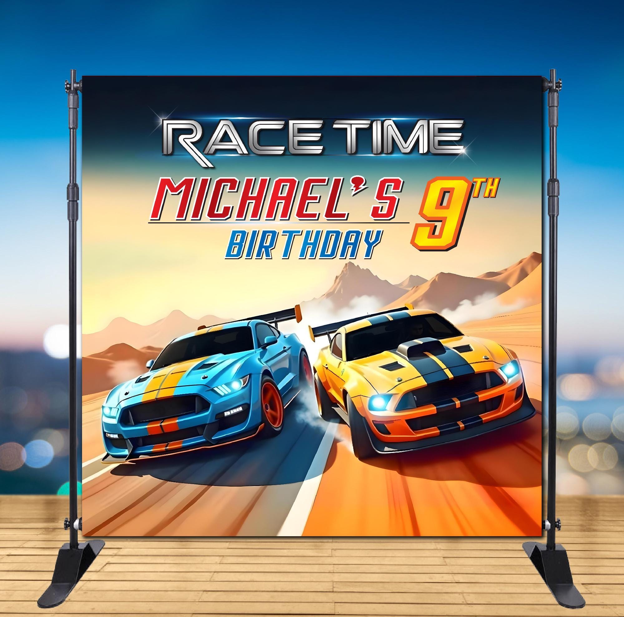 Race Car Birthday Backdrop - Etsy