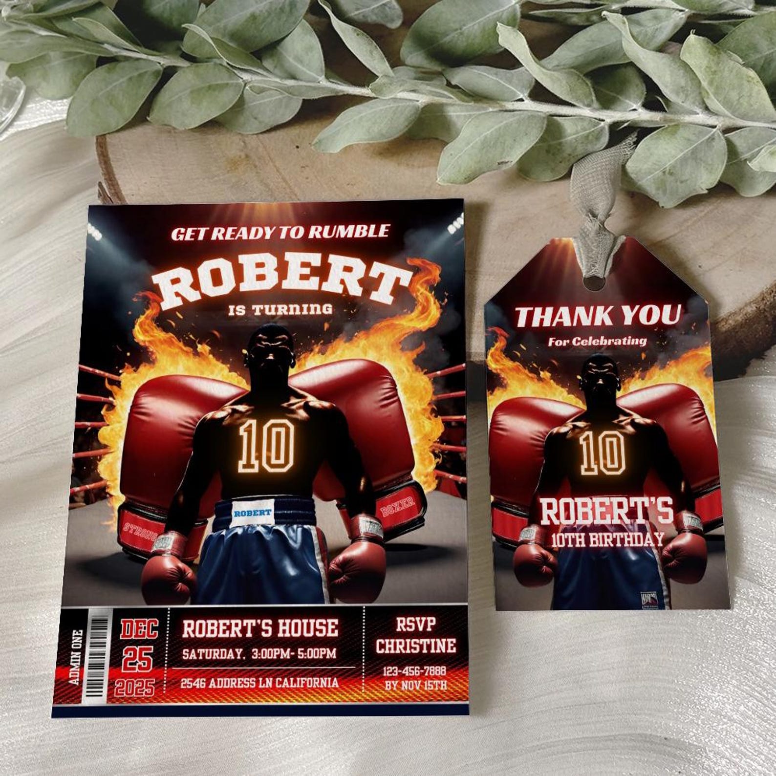 Boxing Birthday Invitation, Editable Invitation, Instant Download - Etsy