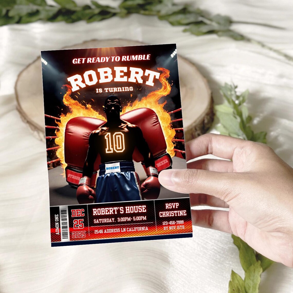 Boxing Birthday Invitation, Editable Invitation, Instant Download - Etsy