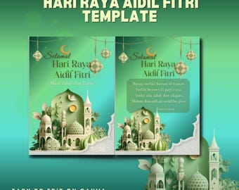 Hari Raya Greeting Card 2025 - Editable & Printable Template (easy to ...