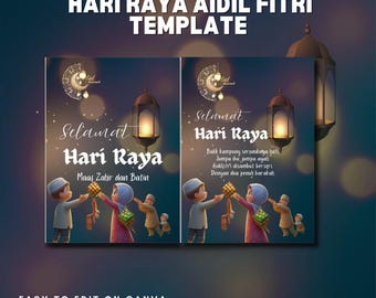 Hari Raya Greeting Card 2025 - Editable Template (easy to Use) - Etsy
