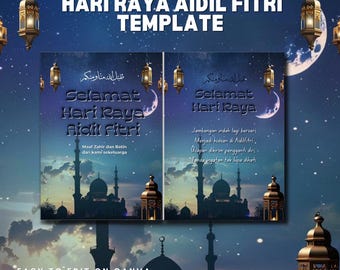 Hari Raya Greeting Card 2025 - Editable & Printable Template (easy to ...